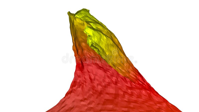 Red Orange Abstract Figure. Low-poly. 3D Rendering Stock Illustration ...