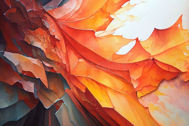 Red and Orange Abstract Watercolor Painting Stock Illustration ...