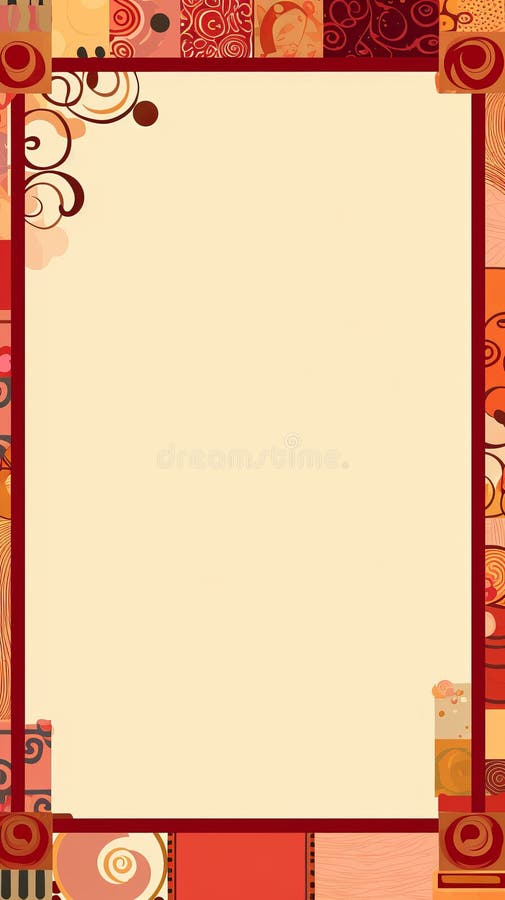 A Red and Orange Background with a Square Frame Stock Illustration ...