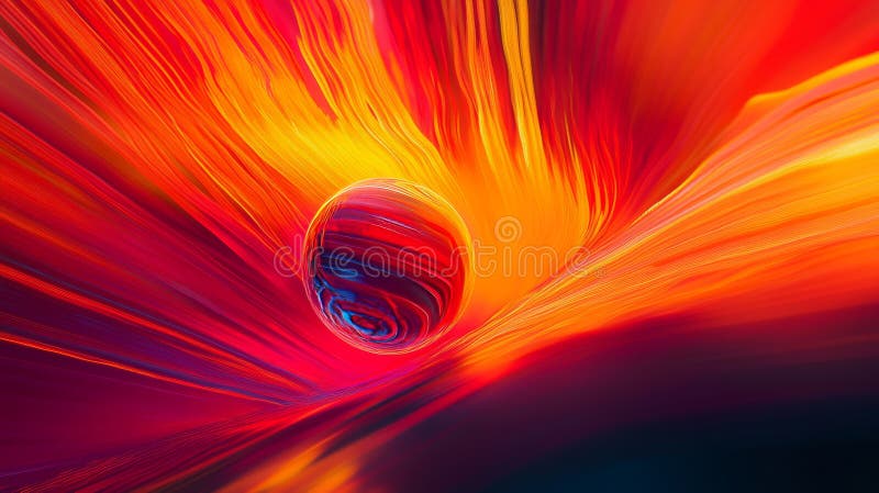 A Red and Orange Ball is in the Middle of a Red and Orange Background ...