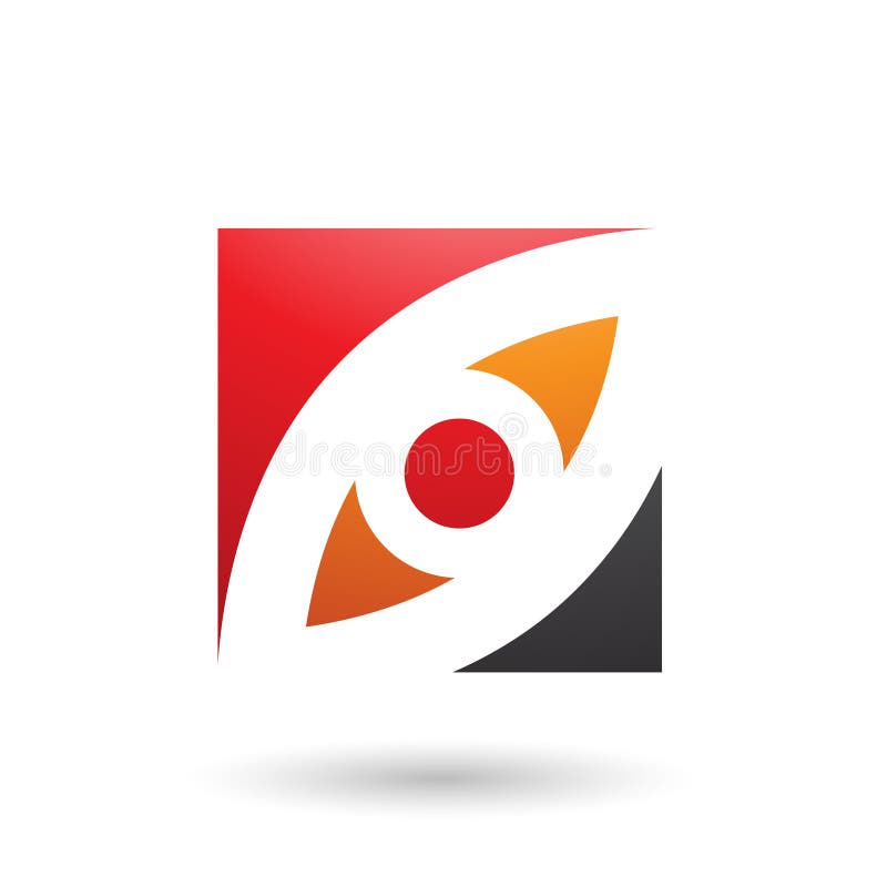 Red Orange and Black Eye Shaped Square Vector Illustration Stock Vector ...