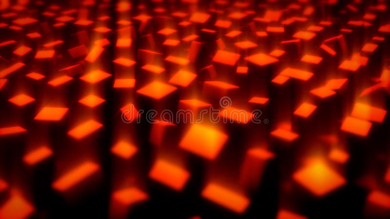 Red and Orange Blocks - Geometric Randomize Concept - Abstract 3D ...