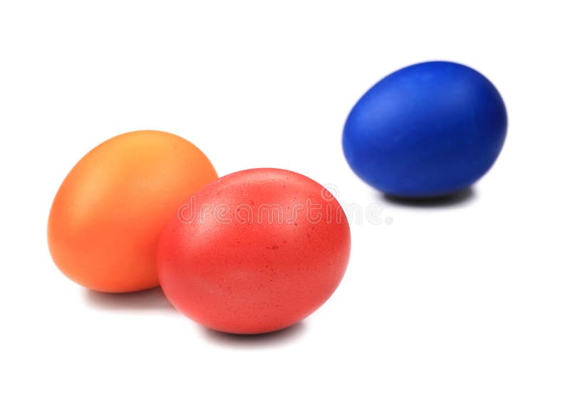 Red Orange and Blue Easter Eggs Stock Image - Image of isolation, birth ...