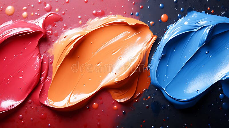 Red, Orange, Blue Paint Swirls Studio Backdrop Stock Illustration ...