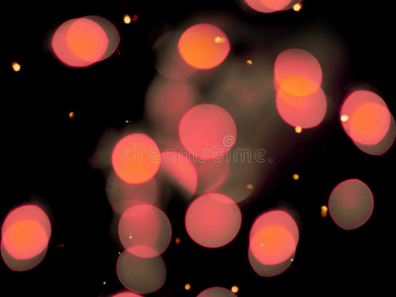 Red and Orange Blurred Lights Abstract with Glittering Sparkles on a ...