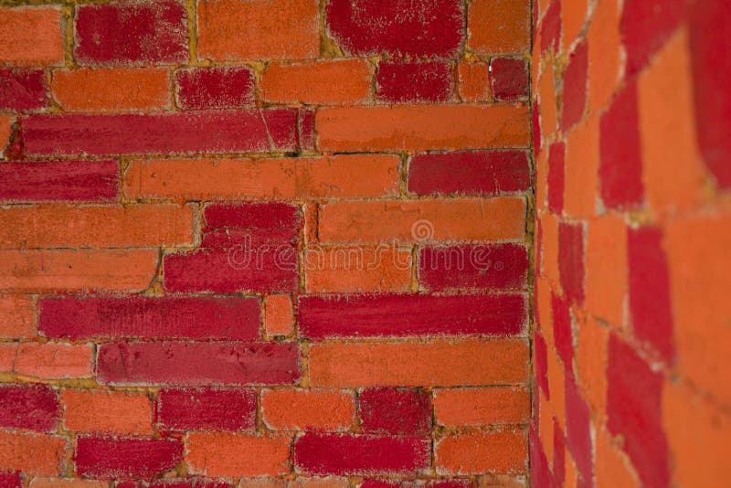 Red and orange brick wall stock photo. Image of architecture - 195250476