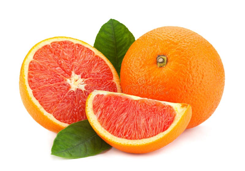 Red orange citrus on white stock photo. Image of leave - 68298796