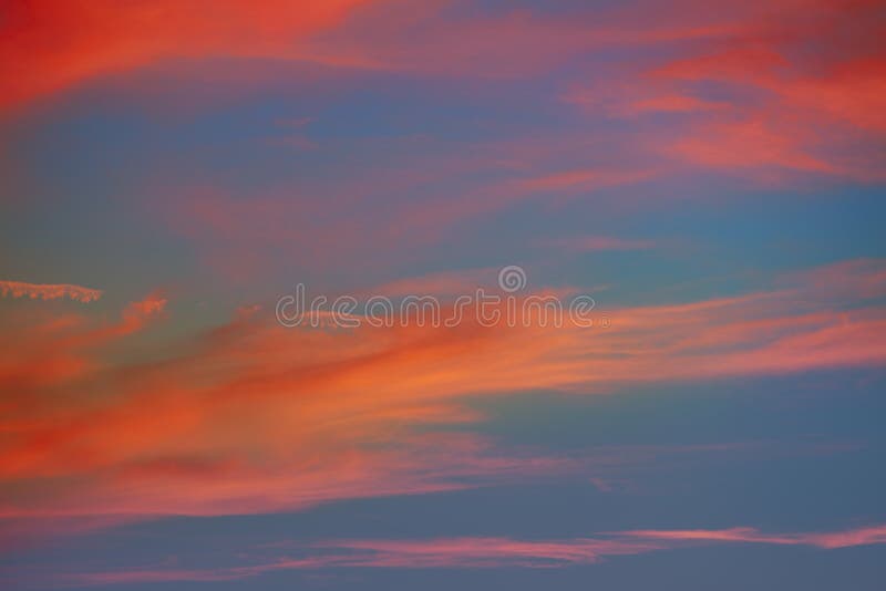 Red Orange Clouds in Dramatic Sunset Sky Stock Photo - Image of natural ...