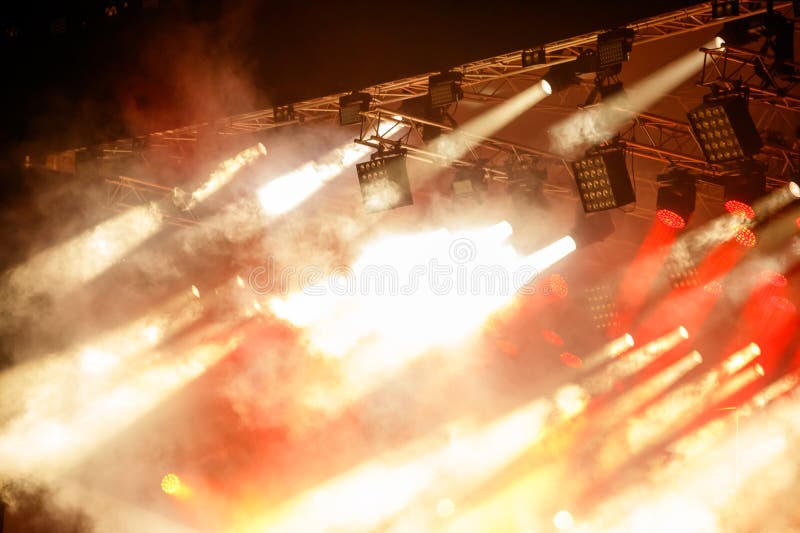 Red-orange Color on Stage at a Concert Stock Photo - Image of festival ...