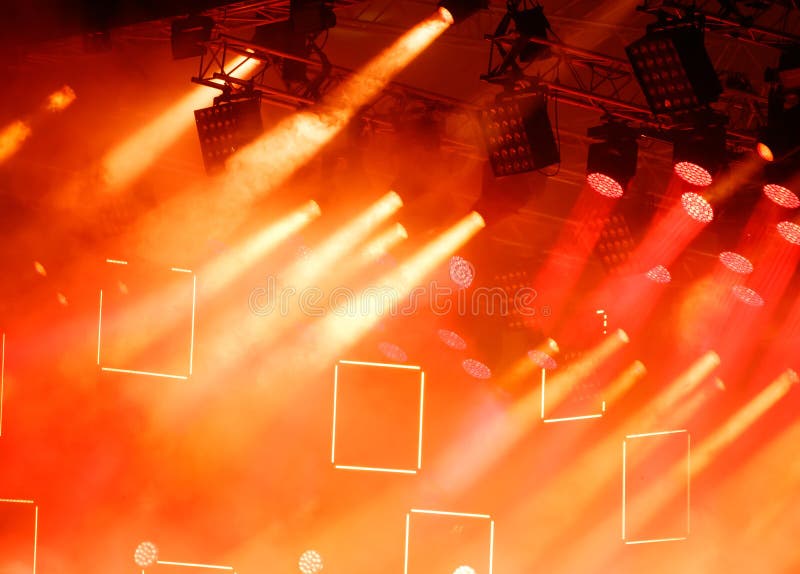 Red-orange Color on Stage at a Concert Stock Photo - Image of spotlight ...