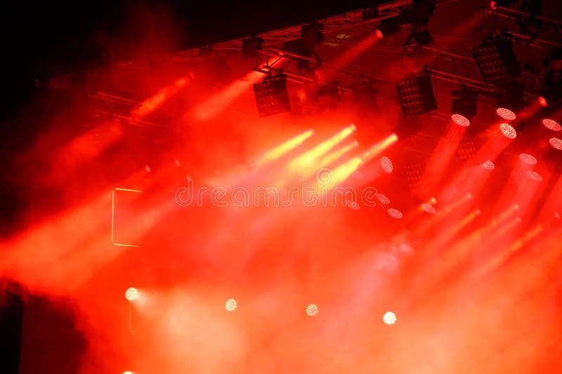 Red-orange Color on Stage at a Concert Stock Photo - Image of ...