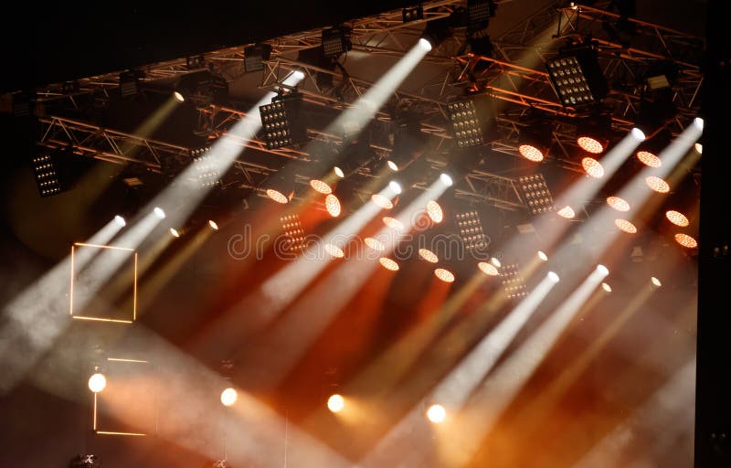 Red-orange Color on Stage at a Concert Stock Photo - Image of dark ...