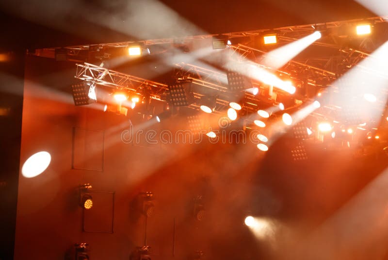 Red-orange Color on Stage at a Concert Stock Photo - Image of party ...