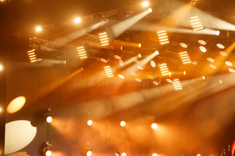 Red-orange Color on Stage at a Concert Stock Image - Image of ...