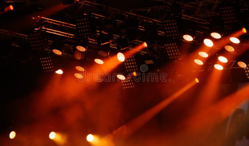 Red-orange Color on Stage at a Concert Stock Image - Image of festival ...