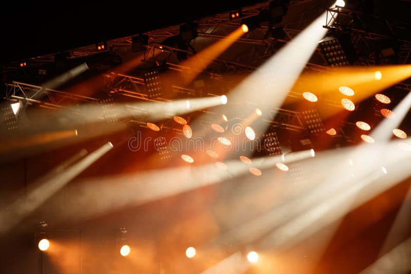 Red-orange Color on Stage at a Concert Stock Image - Image of yellow ...