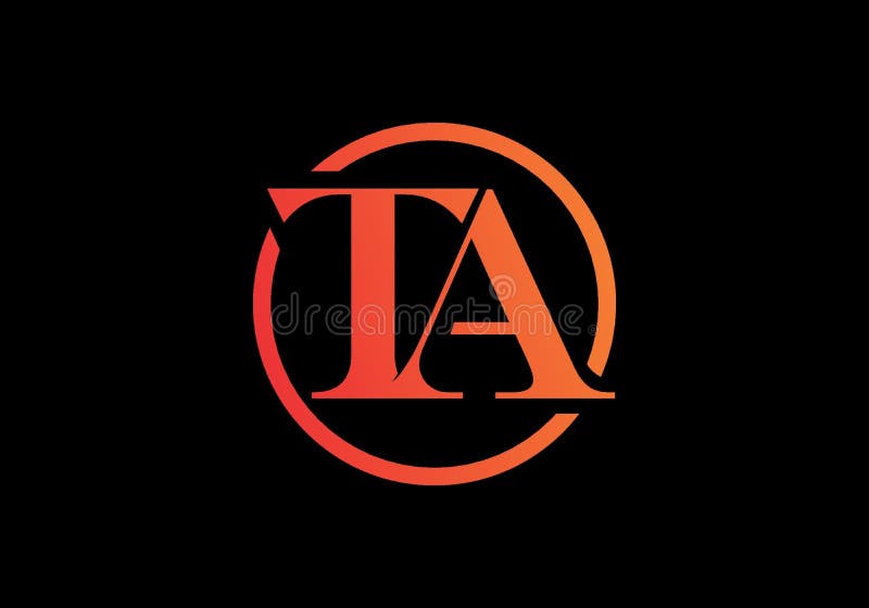Red Orange Color of TA Initial Letter Stock Vector - Illustration of ...
