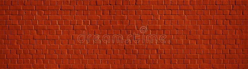 Red Orange Colored Abstract Rustic Brick Wall Texture Banner Panorama ...