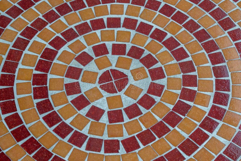 Red and Orange Concentric Ceramic Tile Pattern Stock Image - Image of ...