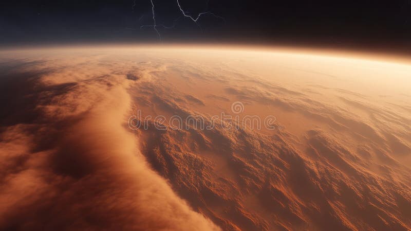 Red and Orange Dust Storm Covering a Continent, Dramatic Space ...