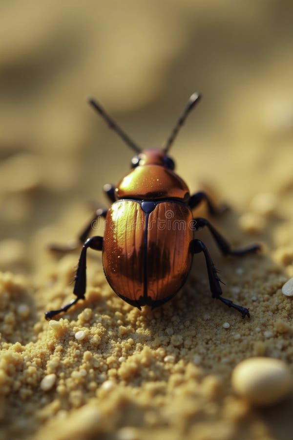 Red and Orange Fire Colour Beetle in Desert Sand, Fiery, Colours, Bug ...