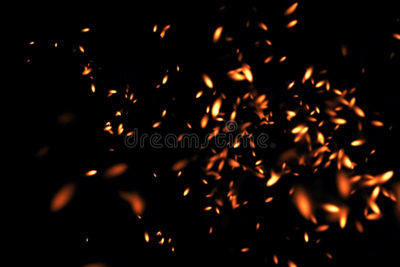 Orange Sparks for Overlay Textures. Abstract Fire Flake Background ...