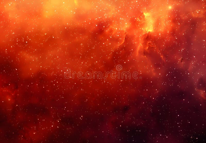 Red and Orange Galaxy Background with Stars Stock Illustration ...
