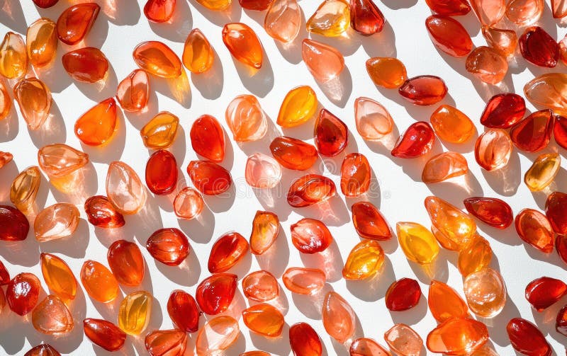 Red and Orange Gemstone Chips on White Background Stock Illustration ...