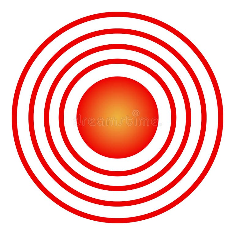 Red and Orange Gradient Concentric Circles Representing Pain Stock ...