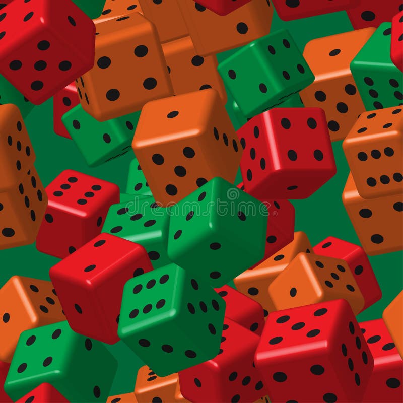 Red Dice Seamless Pattern stock vector. Illustration of dice - 110147833