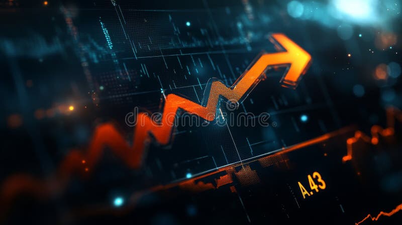 Red and Orange High Energy Graph Representing Financial Growth for Data ...