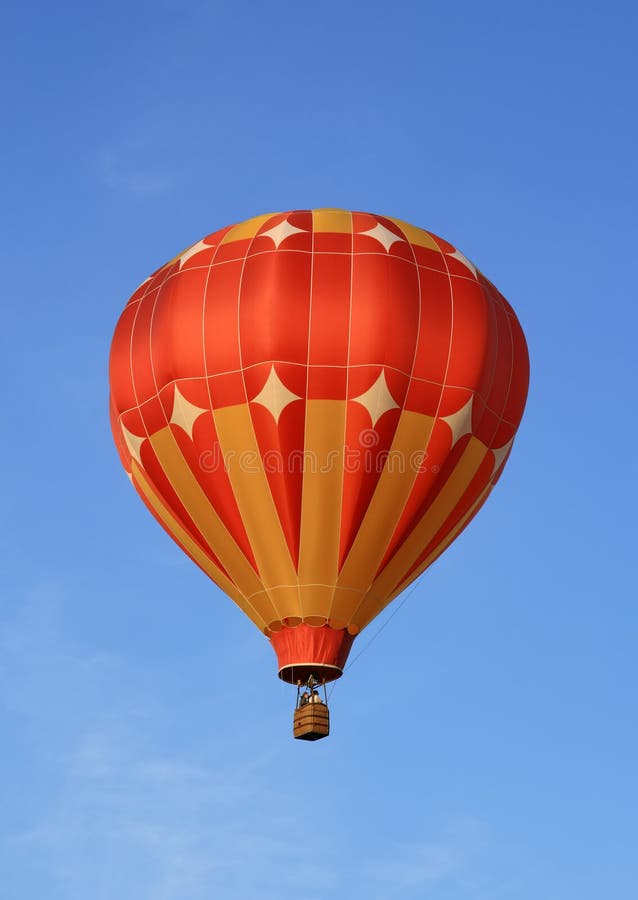 Red and Orange Hot Air Balloon Stock Image - Image of basket ...
