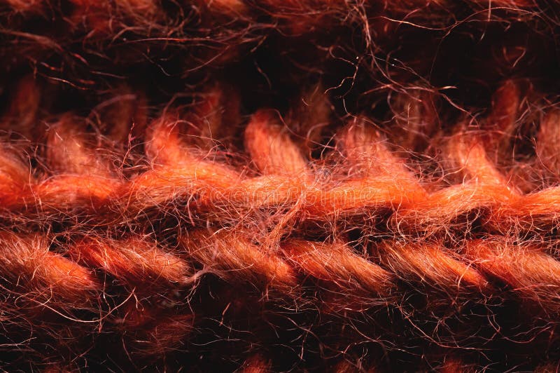 Red-orange Knitted Background Texture. Close-up of Knitted Stitches ...