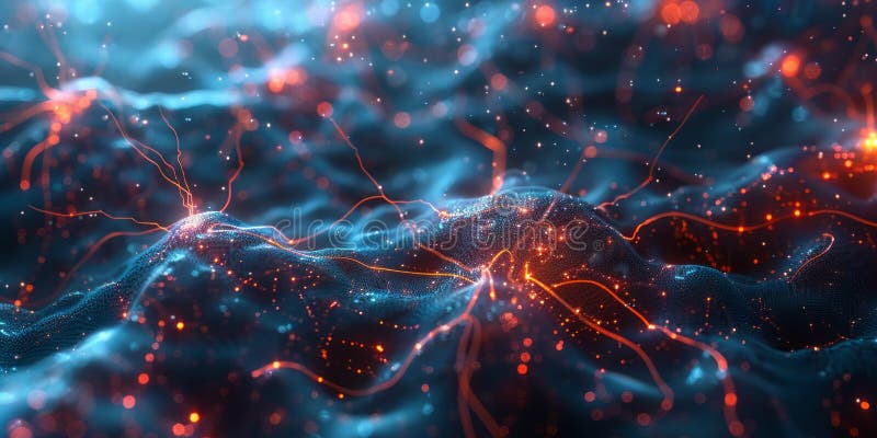 Red and Orange Light Gleaming in Dark Background Stock Photo - Image of ...