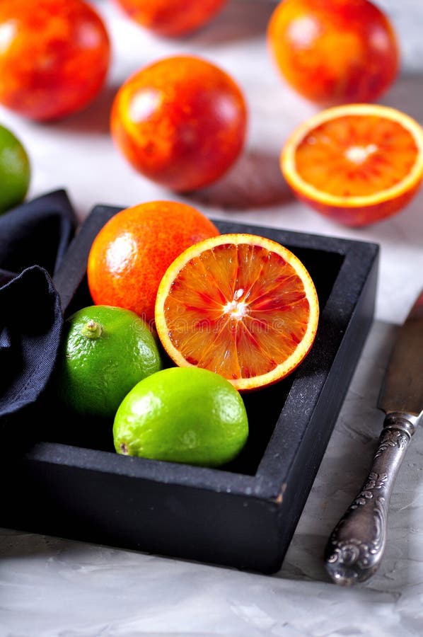 Red Orange and Lime. Healthy Food. Stock Image - Image of menu, detox ...