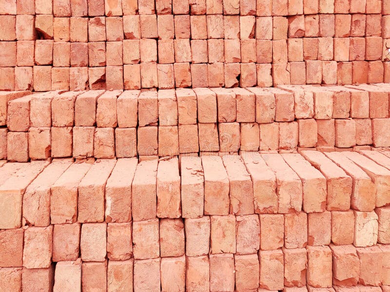 Bricks Arranged in Row for House Construction Stock Photo - Image of ...