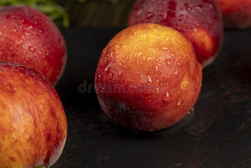 Ripe and Sweet Nectarine Fruit on the Table Stock Photo - Image of diet ...