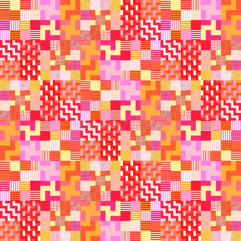 Red Orange Pink Checkered Tileable Background Stock Illustration ...