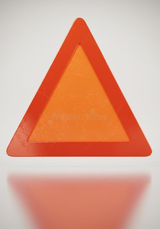 Red and Orange Reflective Triangle Warning Sign Stock Illustration ...