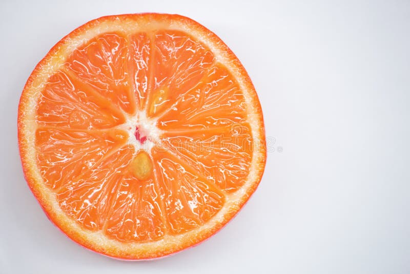 Red Orange Slice Close-up. Copy Space Stock Photo - Image of fruits ...