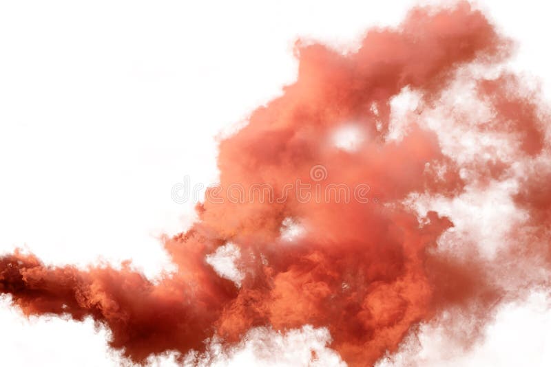 Red and Orange Smoke Isolated on White Background Stock Image - Image ...