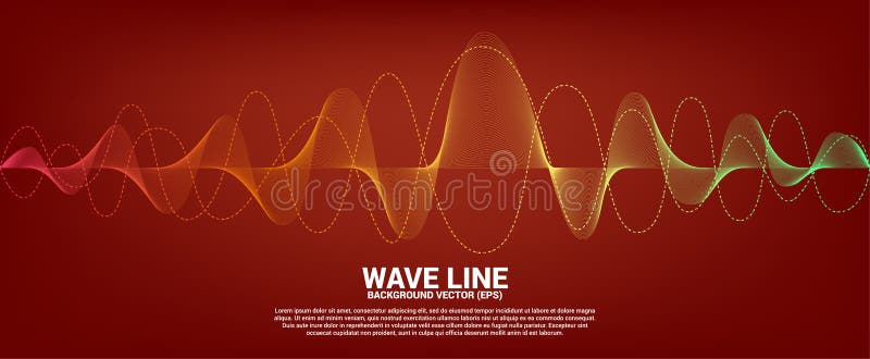 Red and Orange Sound Wave Line Curve on Red Background. Stock ...