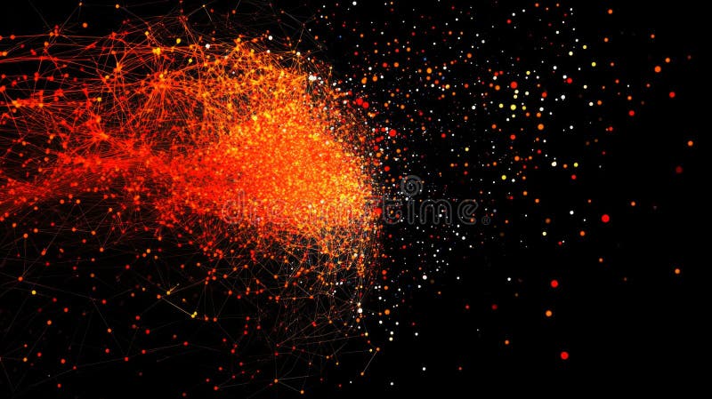 Red and Orange Sparks Exploding on Black Background Stock Illustration ...