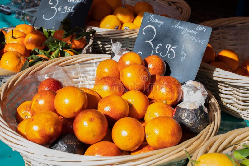 Red Orange Stack for Sale at the Market Stock Image - Image of espagne ...