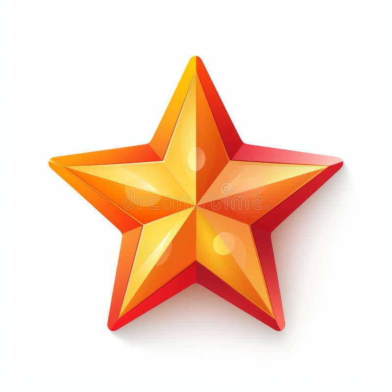 A Red and Orange Star on a White Background Stock Illustration ...