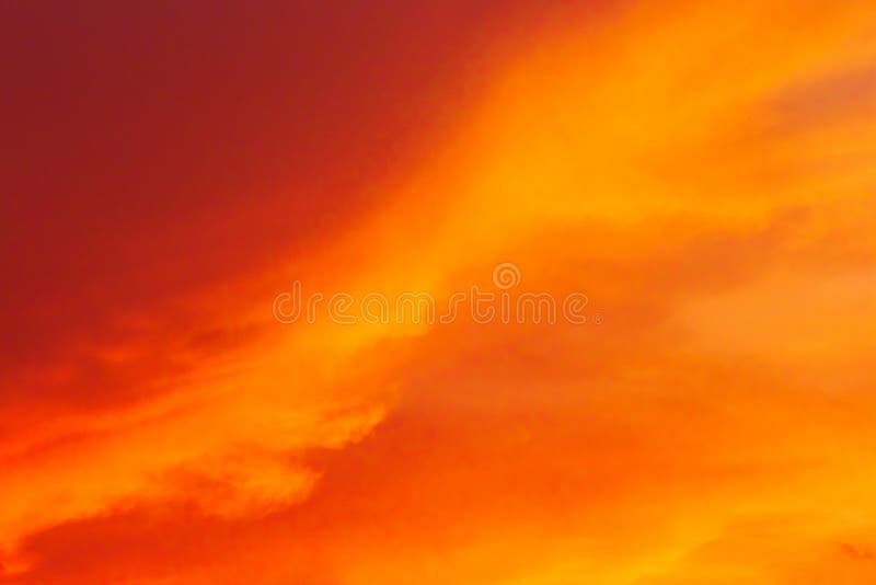 Red-orange Sunset Bright Clouds Sky Color Nature Background Stock Image ...