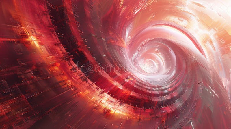 A Red and Orange Swirl in a Digital Image, AI Stock Photo - Image of ...