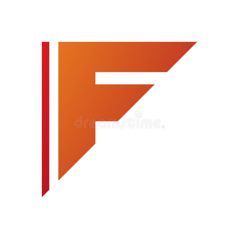 Red and Orange Triangular Letter F Icon Stock Vector - Illustration of ...