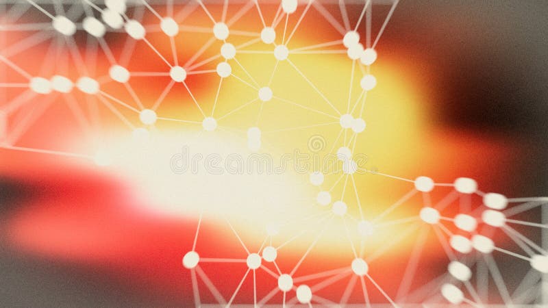 Red Orange and White Blurred Connected Lines and Dots Background Stock ...
