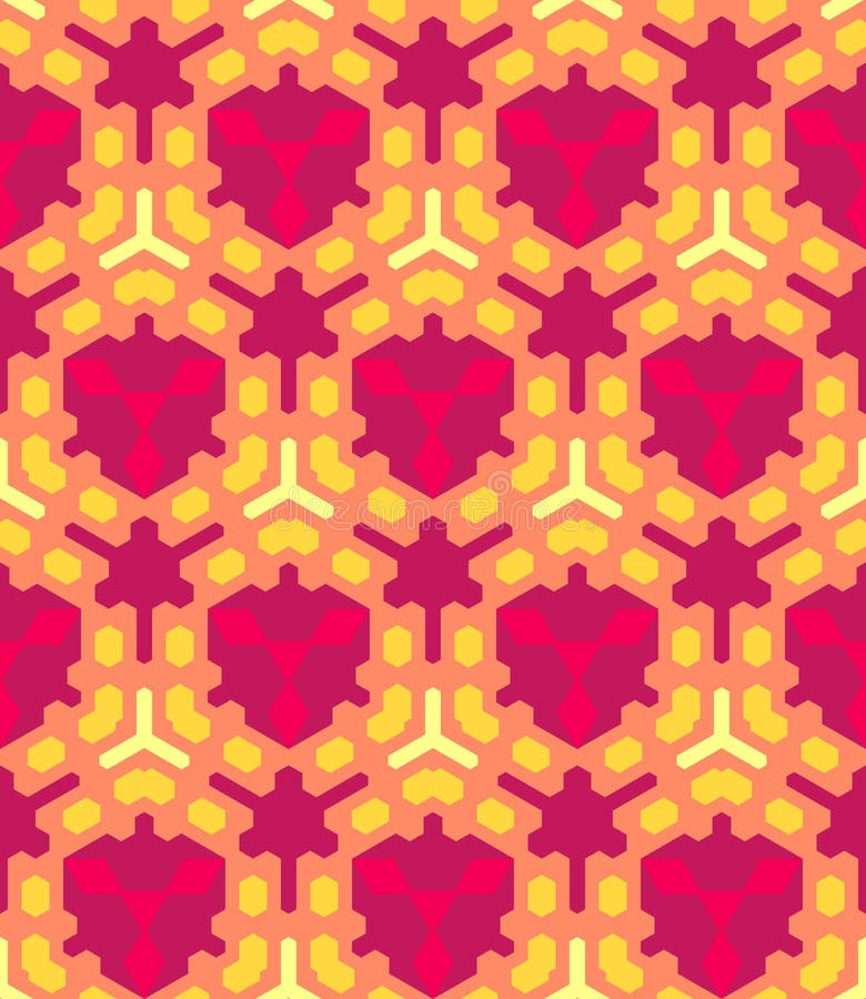 Red Orange Yellow Color Abstract Geometric Seamless Pattern Stock ...